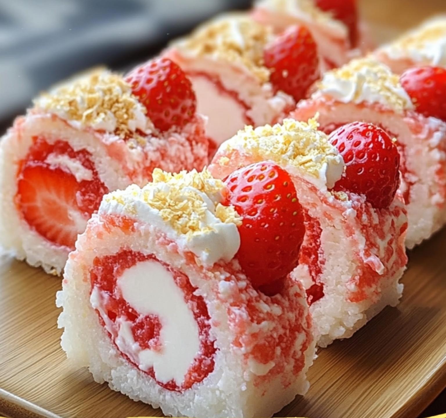 Strawberry Shortcake Cheesecake Dessert Sushi Rolls – hopemakers