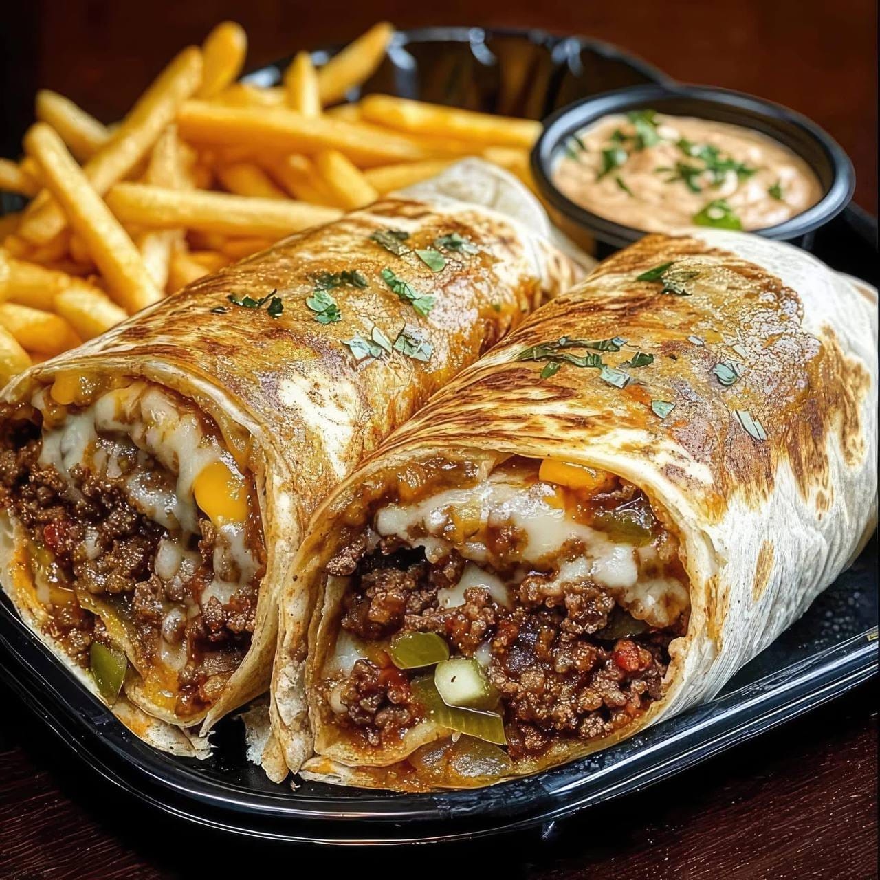 Cheesy Beef Burritos with Fries – hopemakers