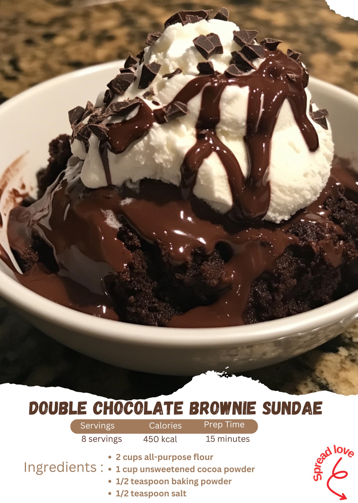 Double Chocolate Brownie Sundae with Fudge Sauce – hopemakers