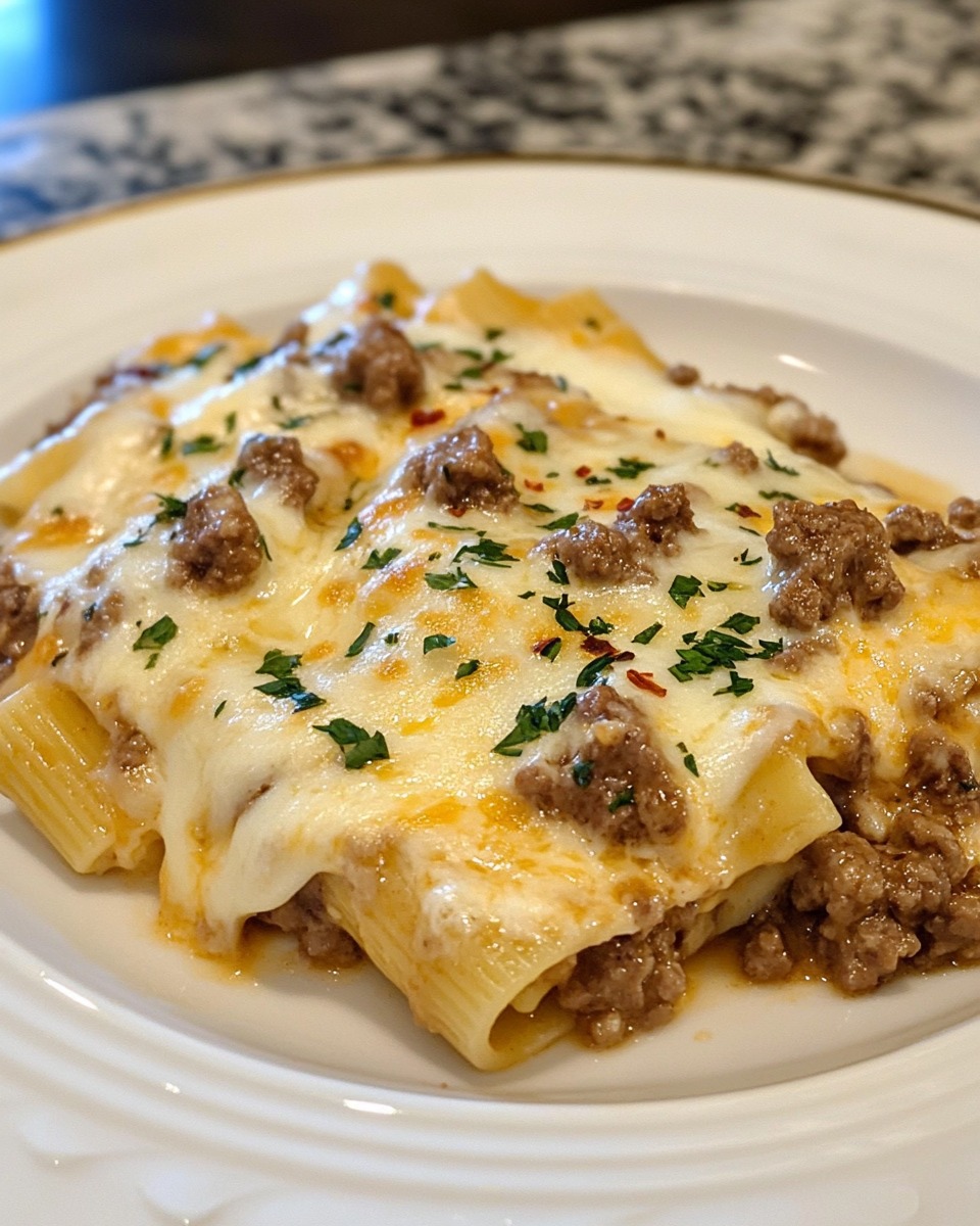 Creamy Cheesy Garlic Butter Rigatoni with Savory Beef – hopemakers
