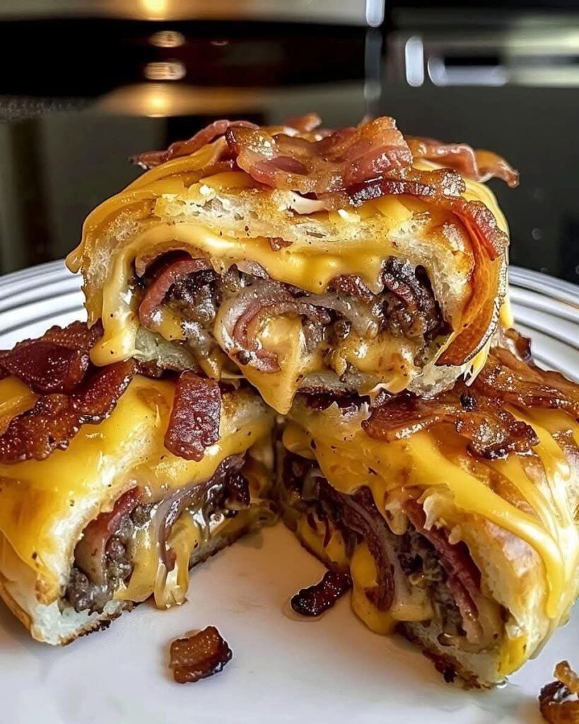 Garlic Butter Bacon Cheeseburger Rollups – The Ultimate Cheesy Snack ...