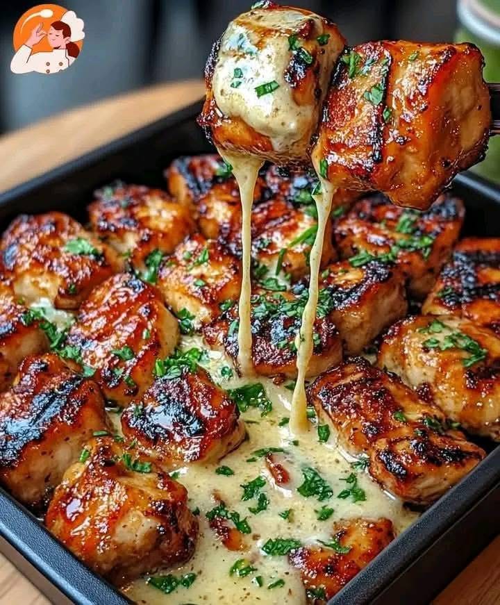 Grilled Chicken Bites with Creamy Garlic Sauce – hopemakers