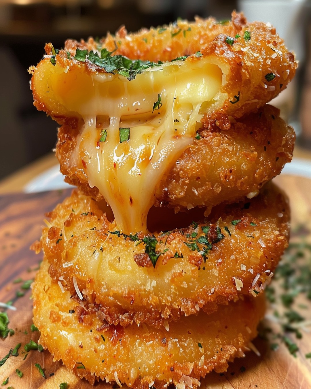 Mozzarella-Stuffed Onion Rings with Garlic Butter – hopemakers