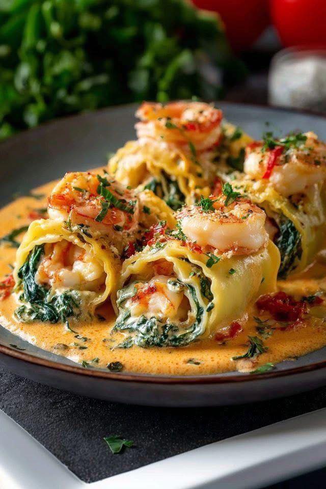 Creamy Spinach and Shrimp Pasta Rotolo – hopemakers